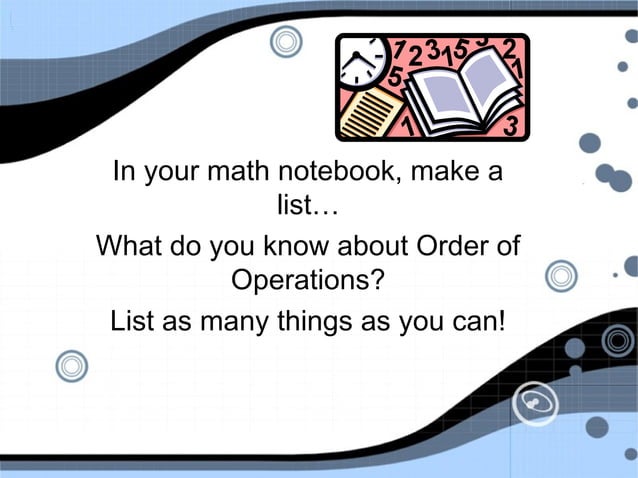 Order of operations ppt lesson | PPT