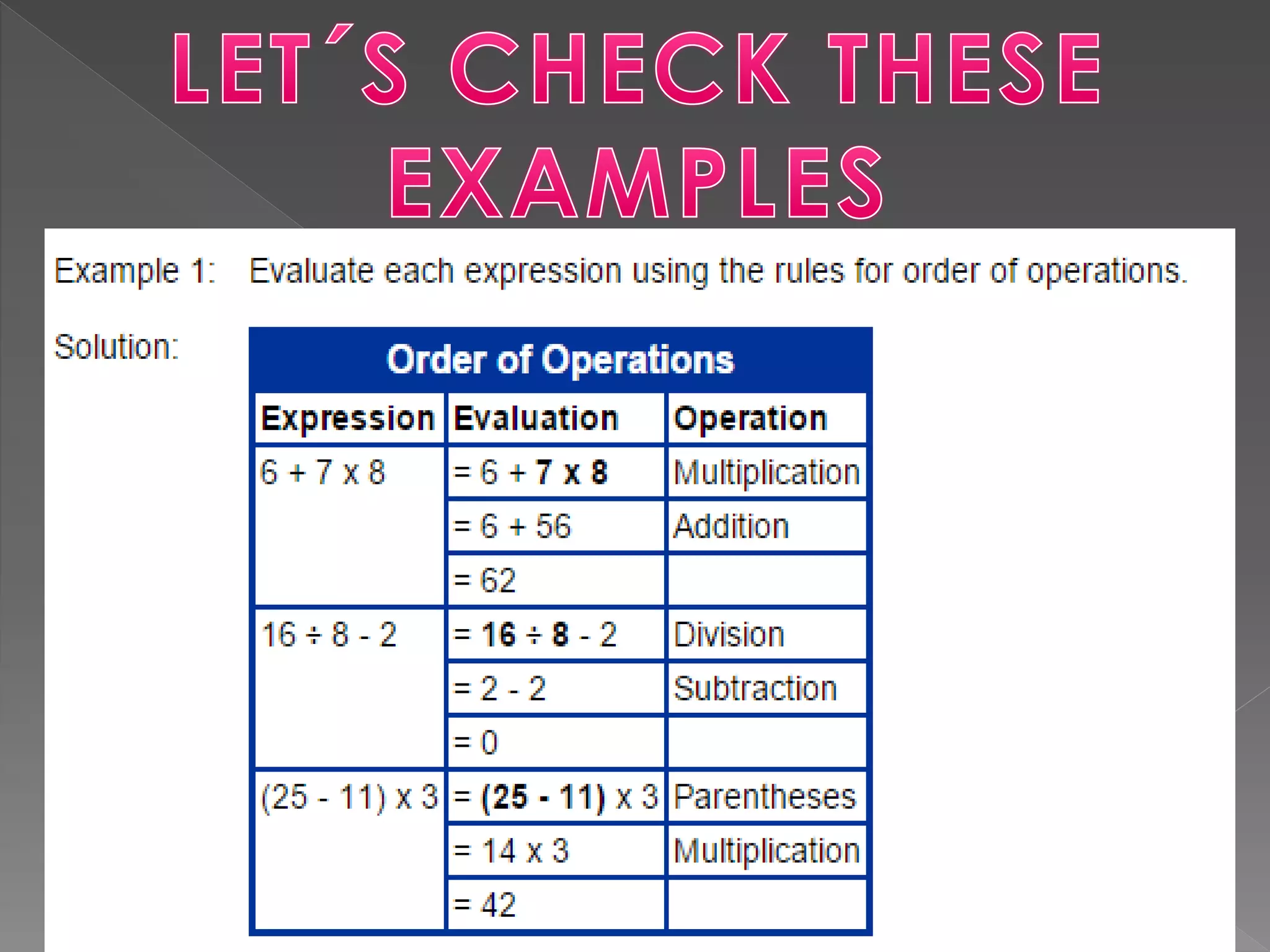 Order of operations presentation | PPTX | Science