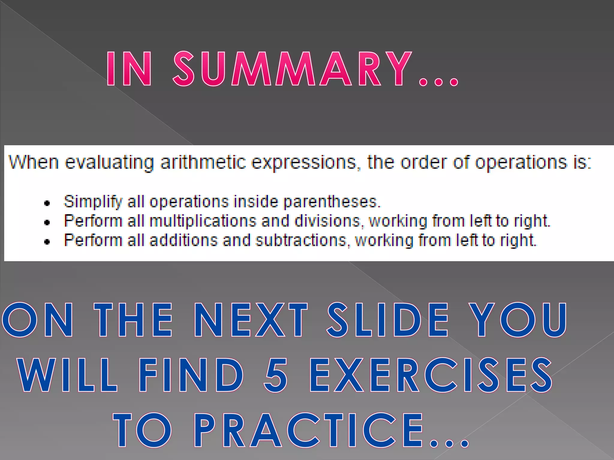 Order of operations presentation | PPTX | Science