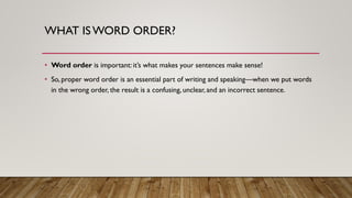 Order of words and clauses _presentation | PDF
