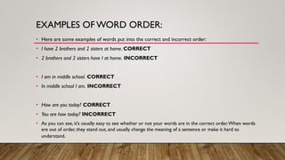Order of words and clauses _presentation | PDF