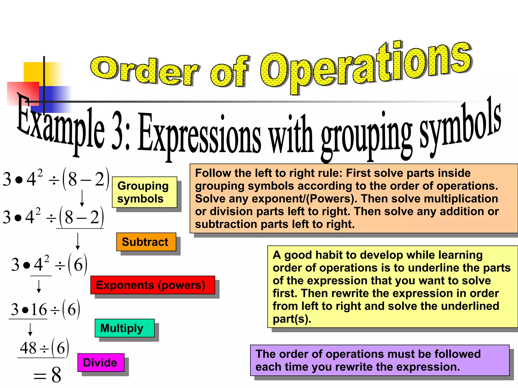 Order of operations | PPT