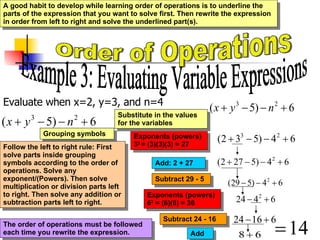 Order Of Operations Examples