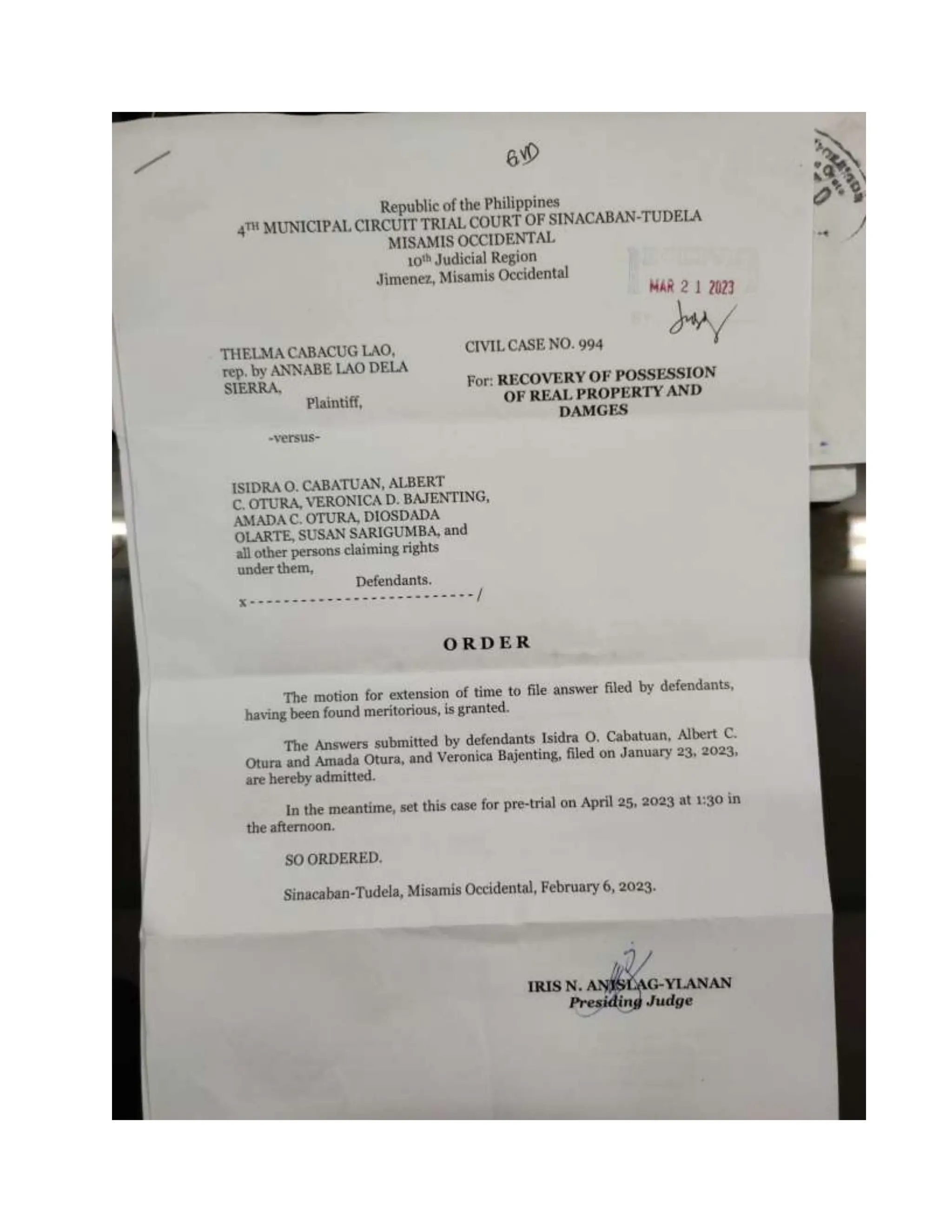 Sample of Order for Prelim Conference.docx
