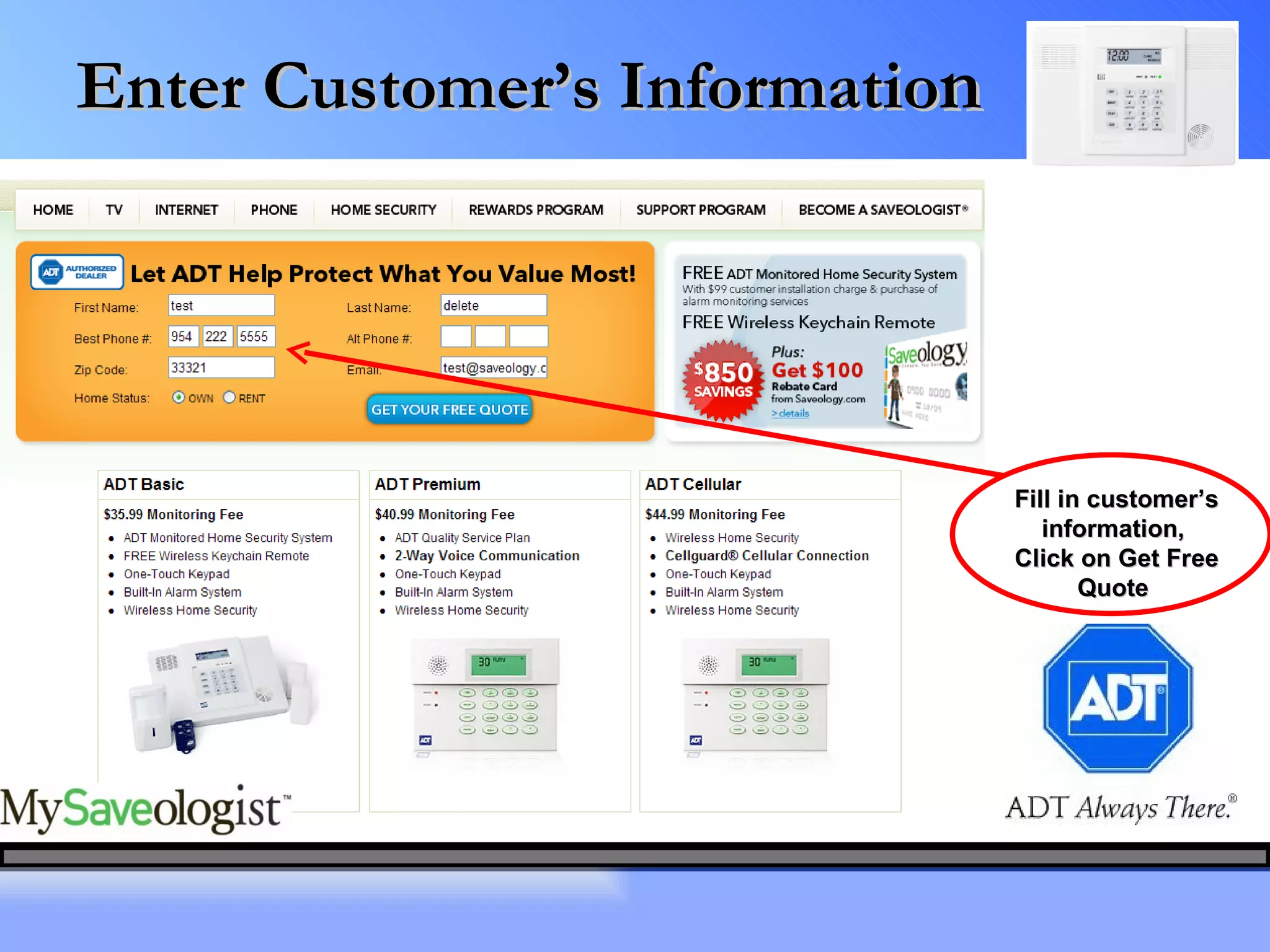 Order Process For Adt Fb Slide Share | PPT