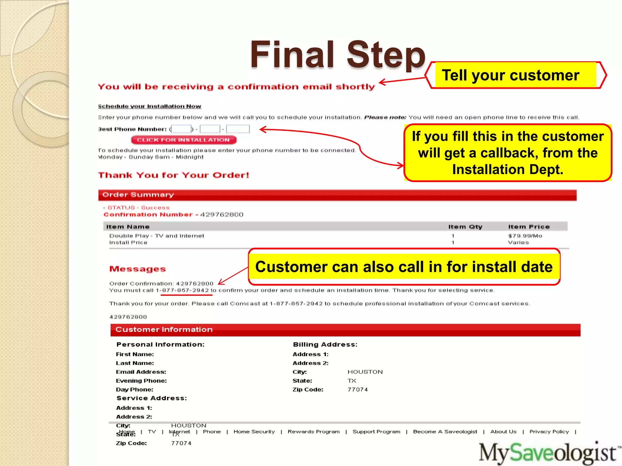 Order Process For Cable Fb | PPTX