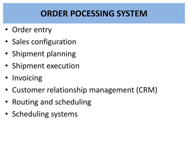 Order processing