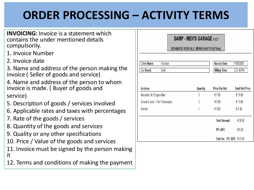 Order processing