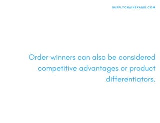Order Qualifiers and Order Winners | PDF