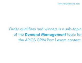 Order Qualifiers and Order Winners | PDF