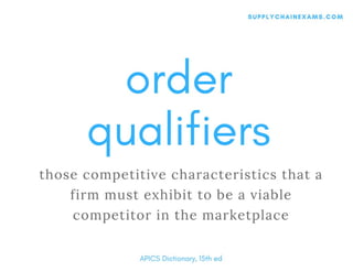 Order Qualifiers and Order Winners | PDF