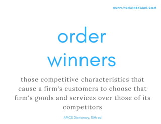 Order Qualifiers and Order Winners | PDF