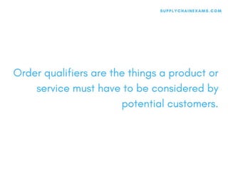 Order Qualifiers and Order Winners | PDF