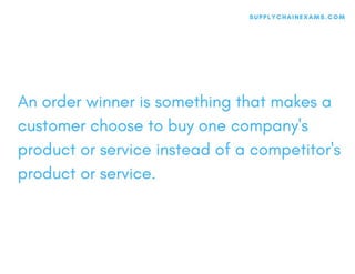 Order Qualifiers and Order Winners | PDF