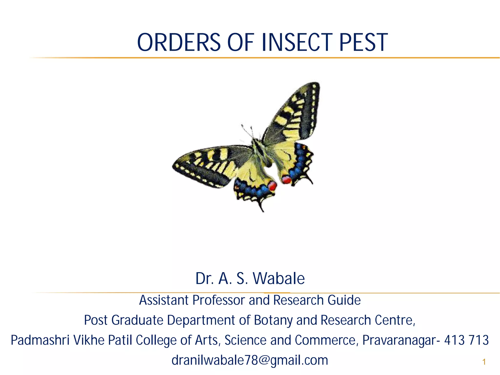 Orders of insect pest | PDF