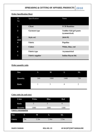 Order specification sheet | PDF