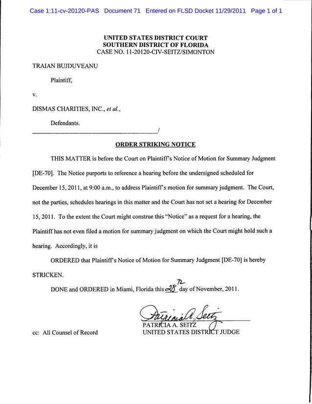 Order striking notice | PDF