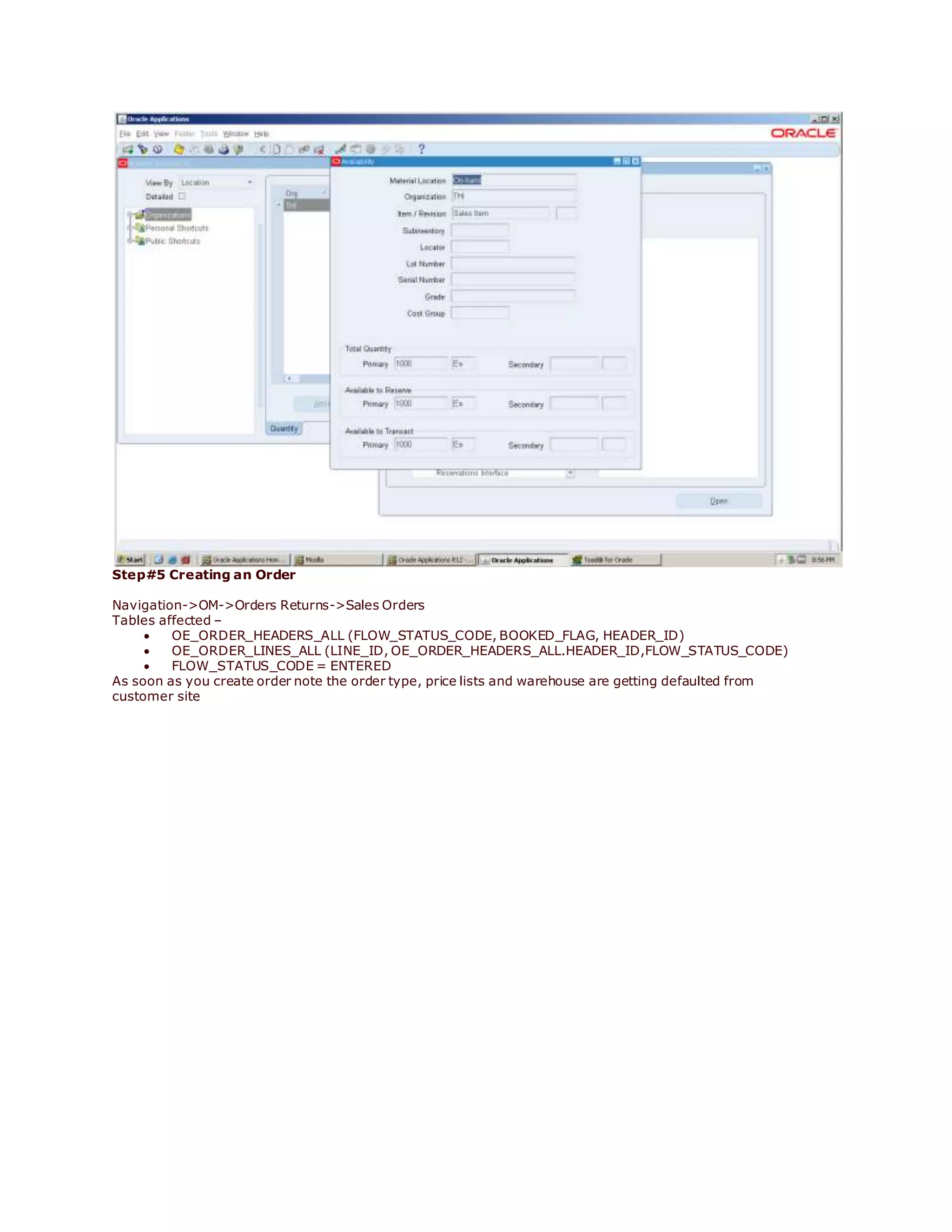 Order to cash with tables | DOCX