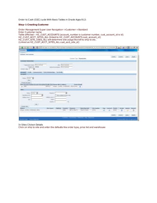 Order to cash with tables | DOCX