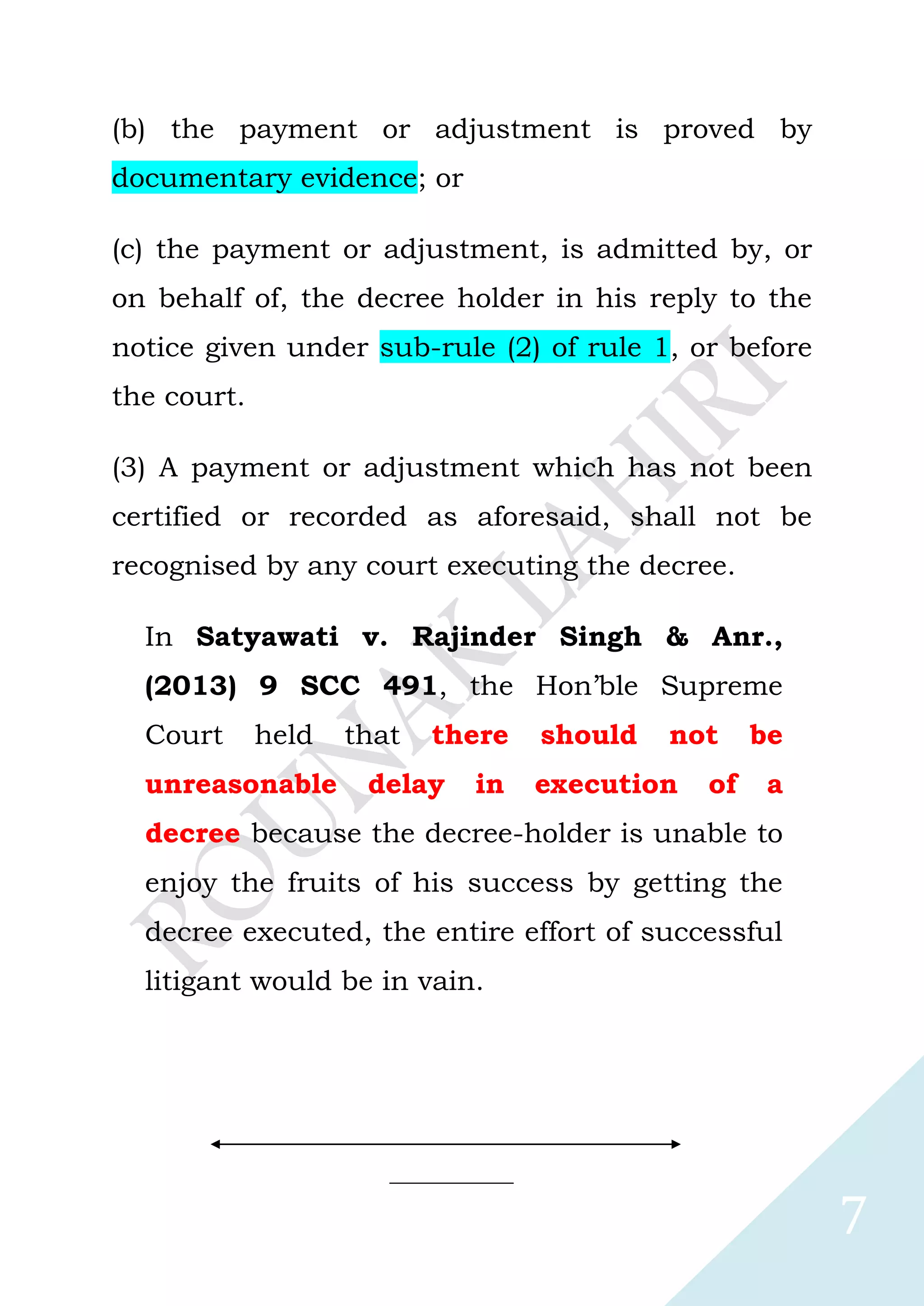 Order 21 RULE 1 AND 2 CPC | PDF