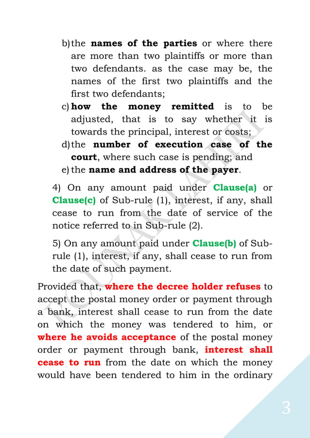 Order 21 RULE 1 AND 2 CPC | PDF | Credit Cards | Personal Debt