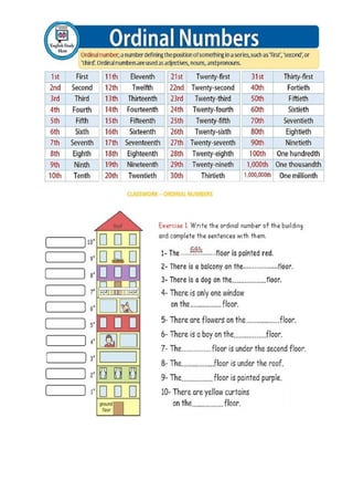 Ordinal activity sheets for grade 3 pupils | DOCX