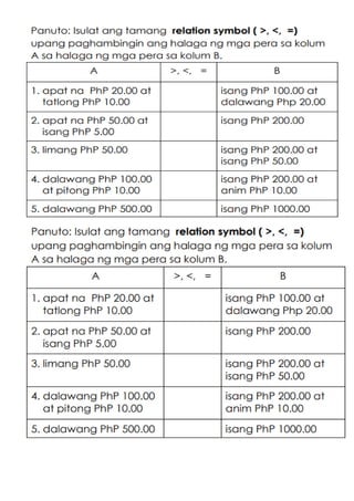 Ordinal activity sheets for grade 3 pupils | DOCX