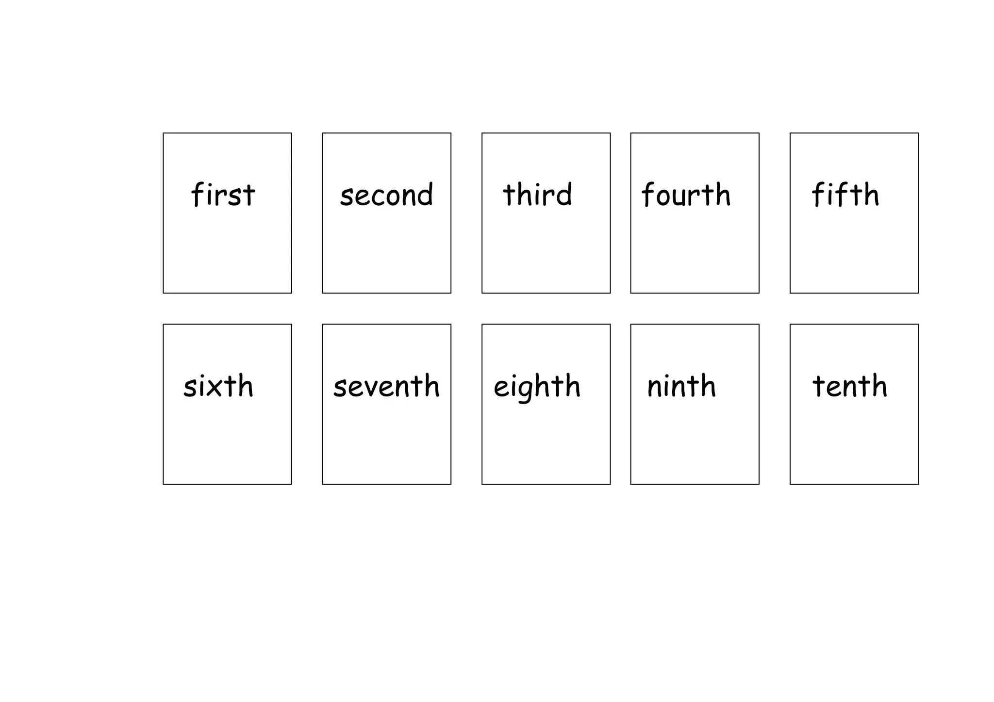 Ordinal number cards | DOC