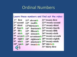 Ordinal Numbers | PPT