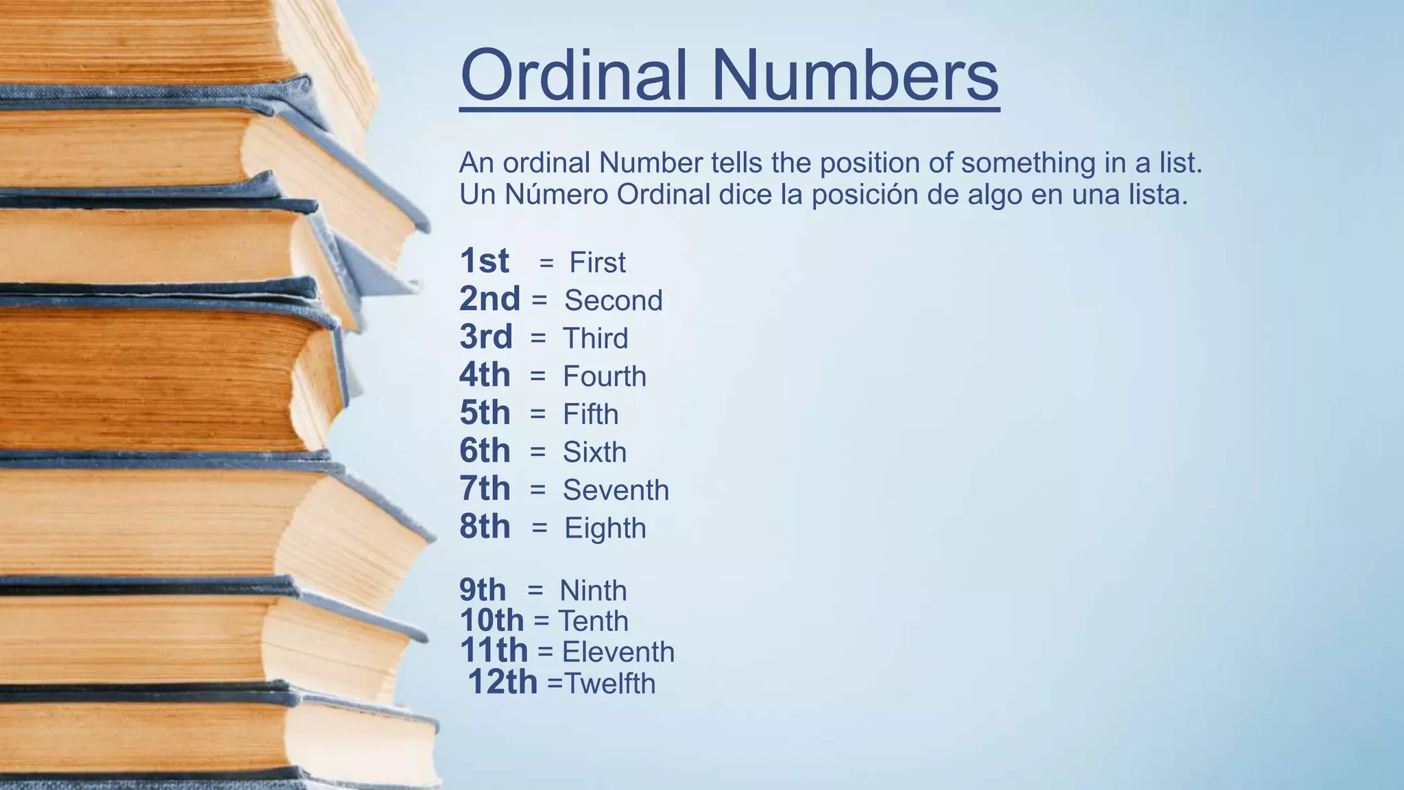 Ordinal numbers | PPT