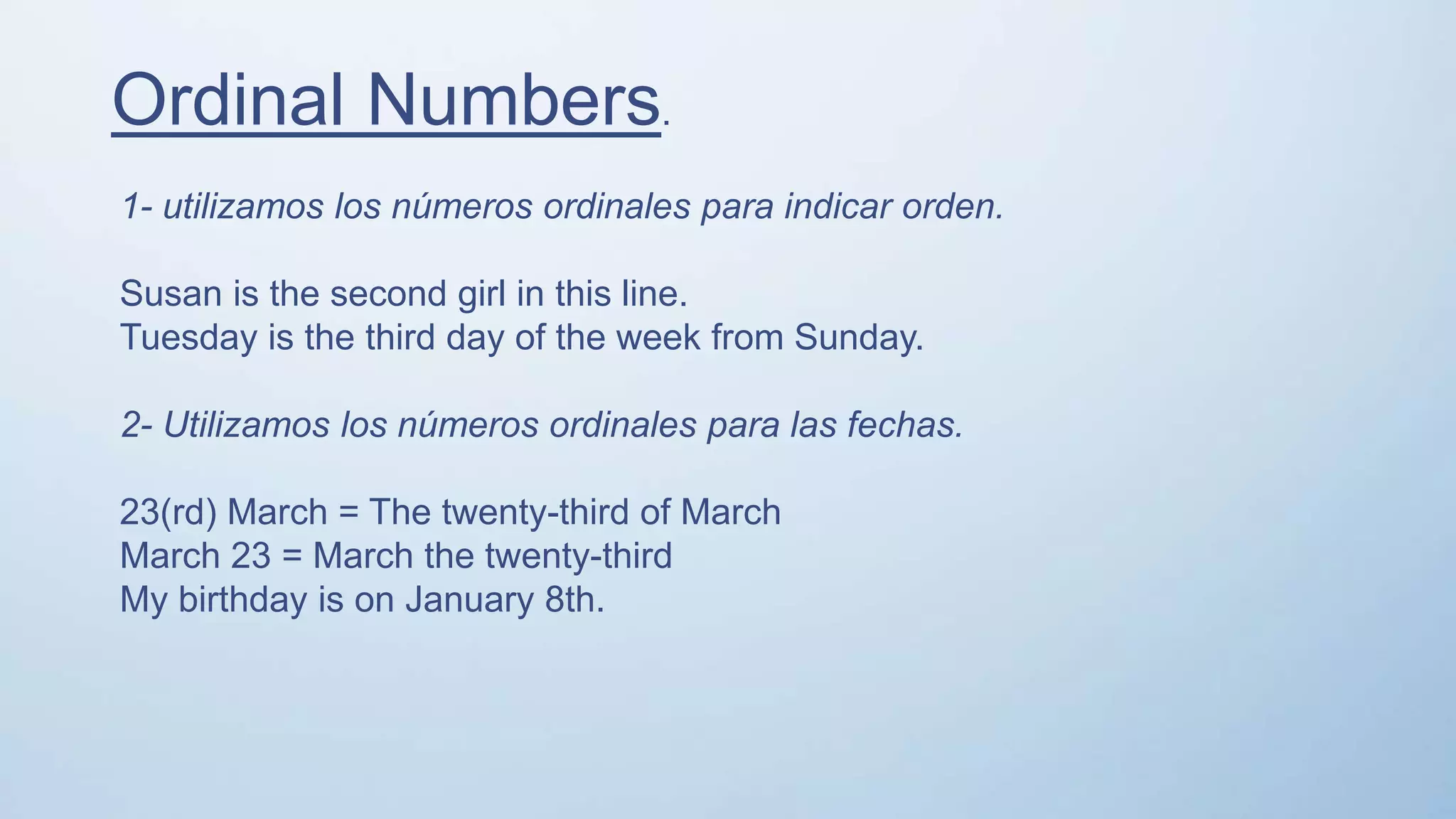 Ordinal numbers | PPT