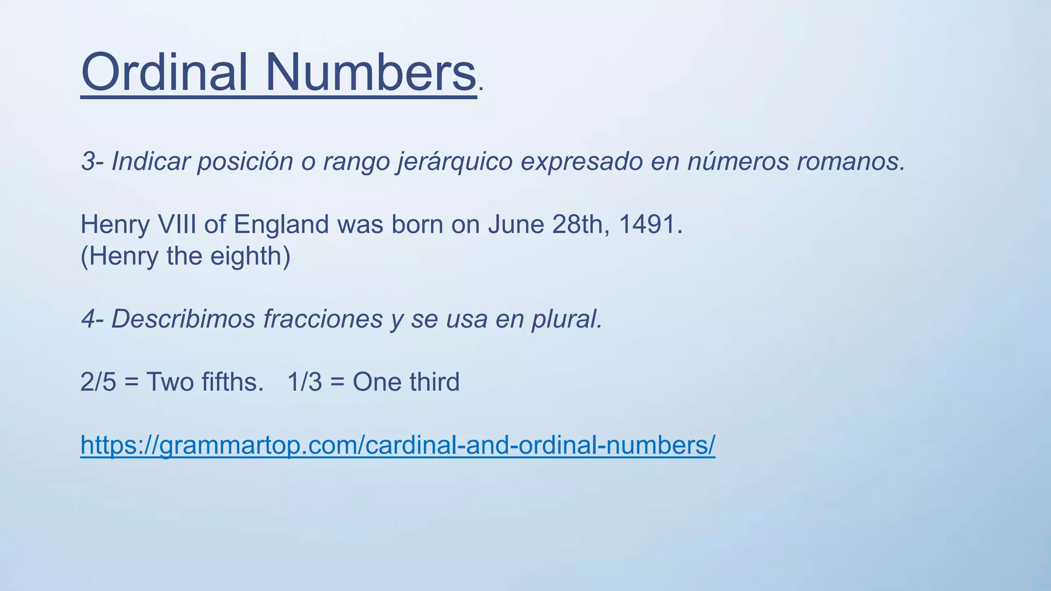 Ordinal numbers | PPT