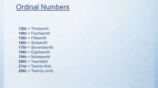 Ordinal numbers | PPT