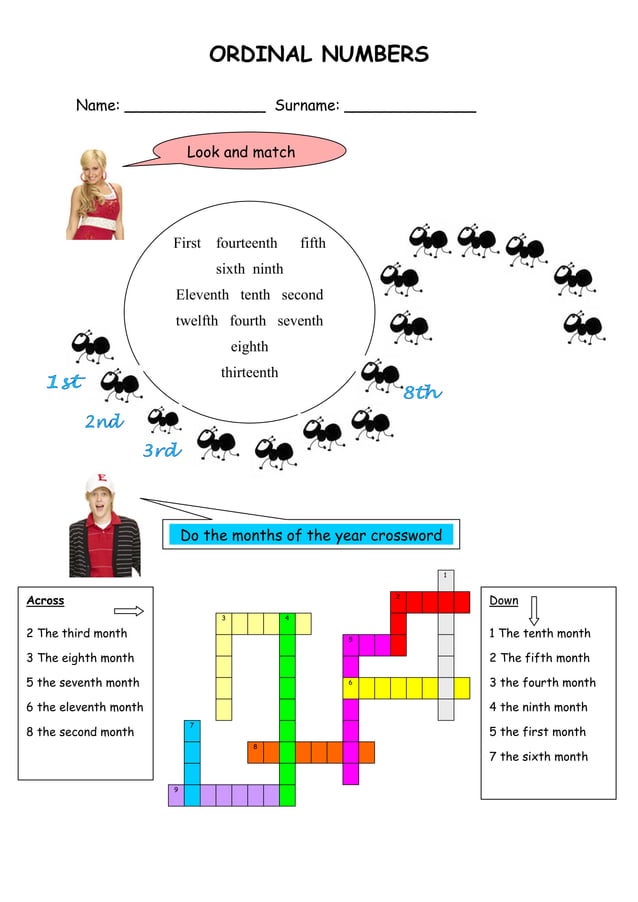 Ordinal numbers - Worksheet | PDF