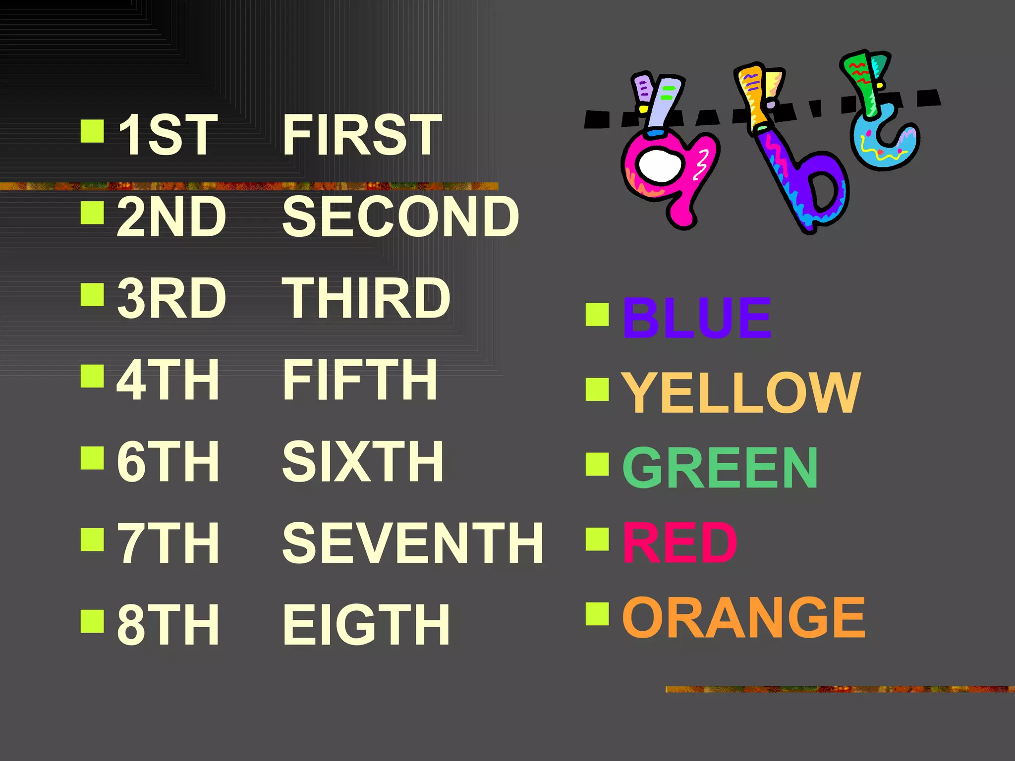 Ordinal Numbers And Dates | PPT