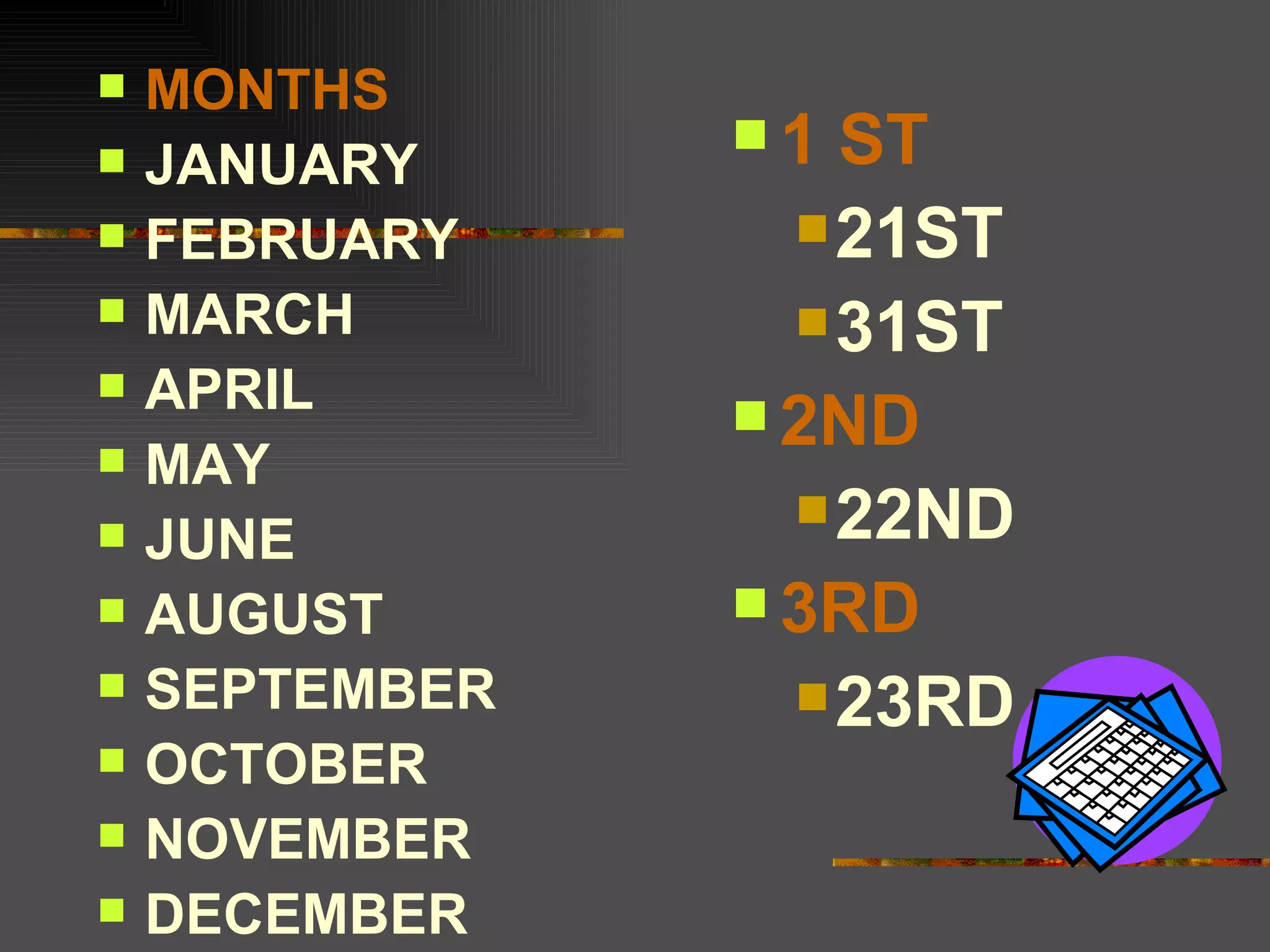 Ordinal Numbers And Dates | PPT