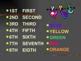 Ordinal Numbers And Dates | PPT