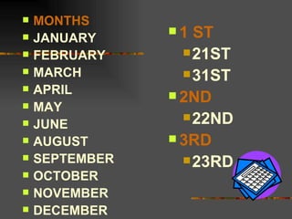 Ordinal Numbers And Dates | PPT