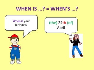 Ordinal numbers and months of the year | PPTX