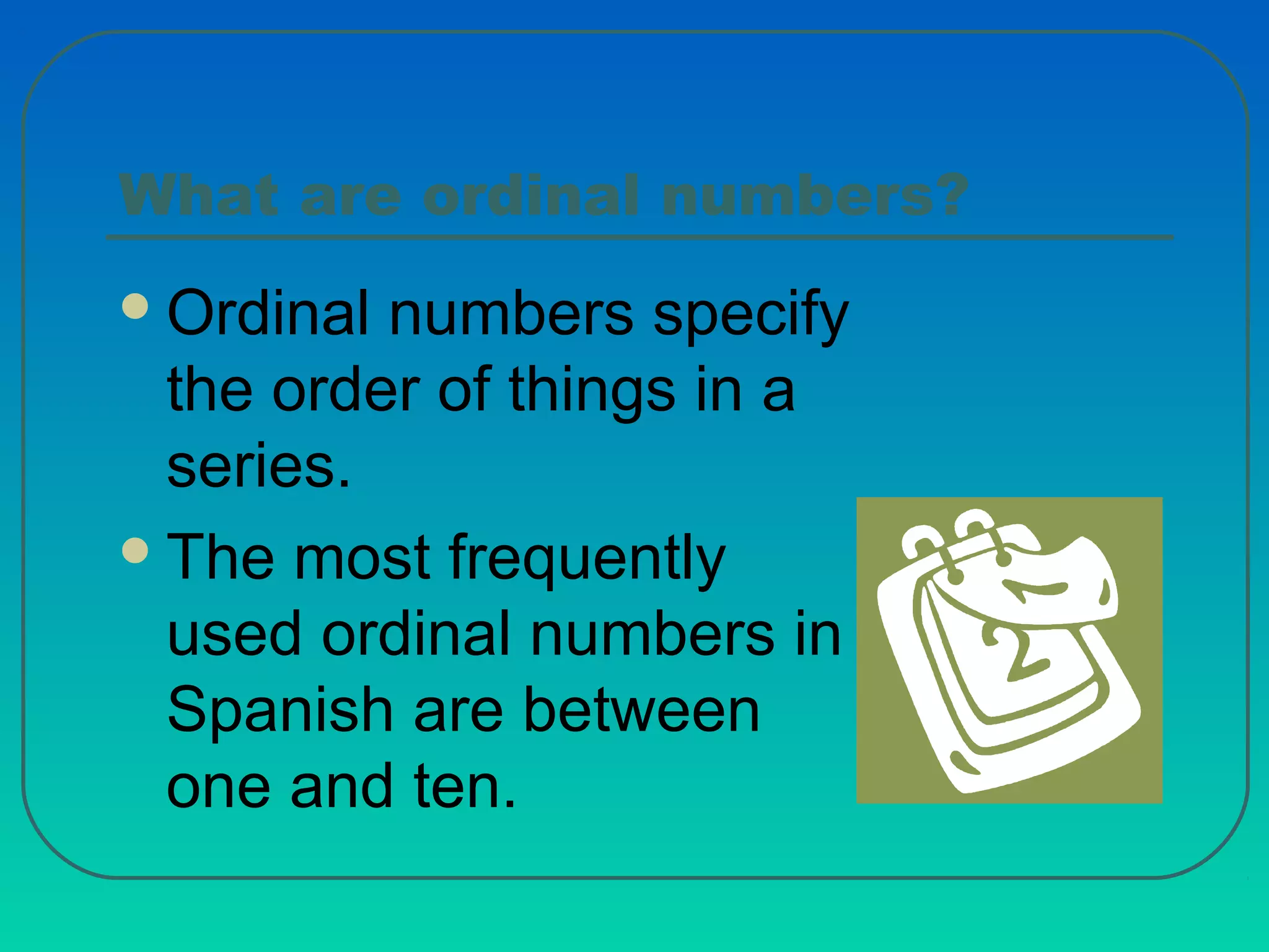 Ordinal numbers ppt | PPT