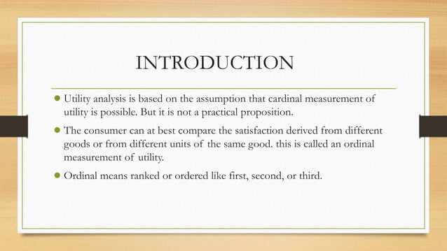 ORDINAL UTILITY APPROACH PPT NEW.pptx | Economy | Business and Finance