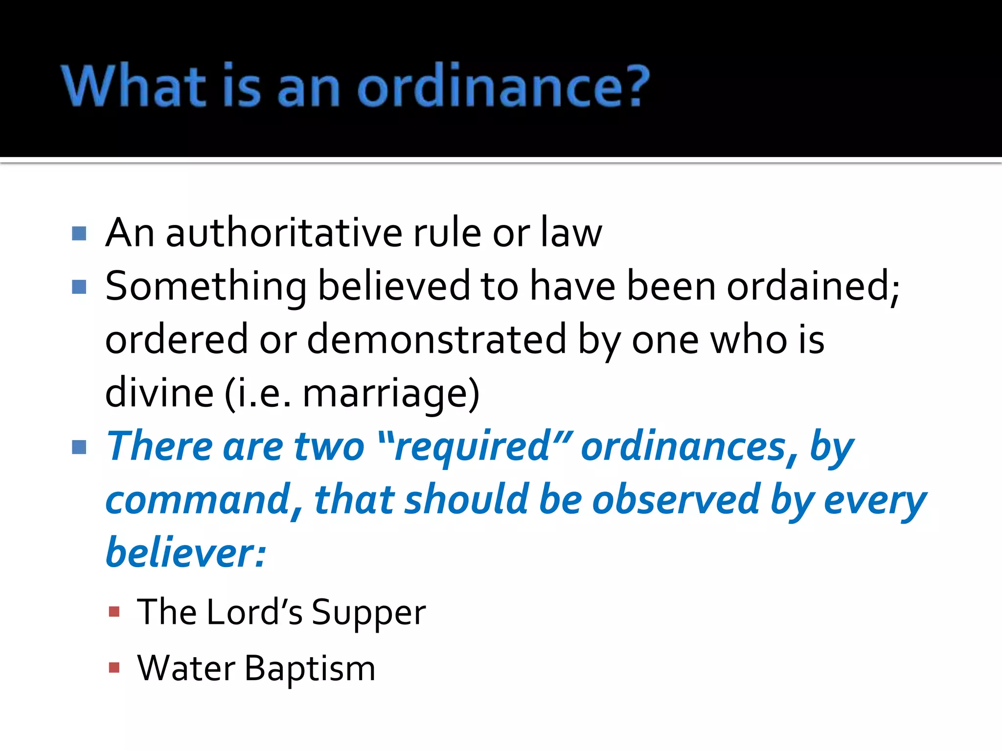 The Ordinance of Baptism | PPTX