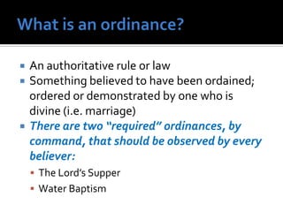 The Ordinance of Baptism | PPT