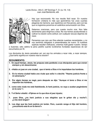 29° Domingo Tiempo Ordinario | PDF