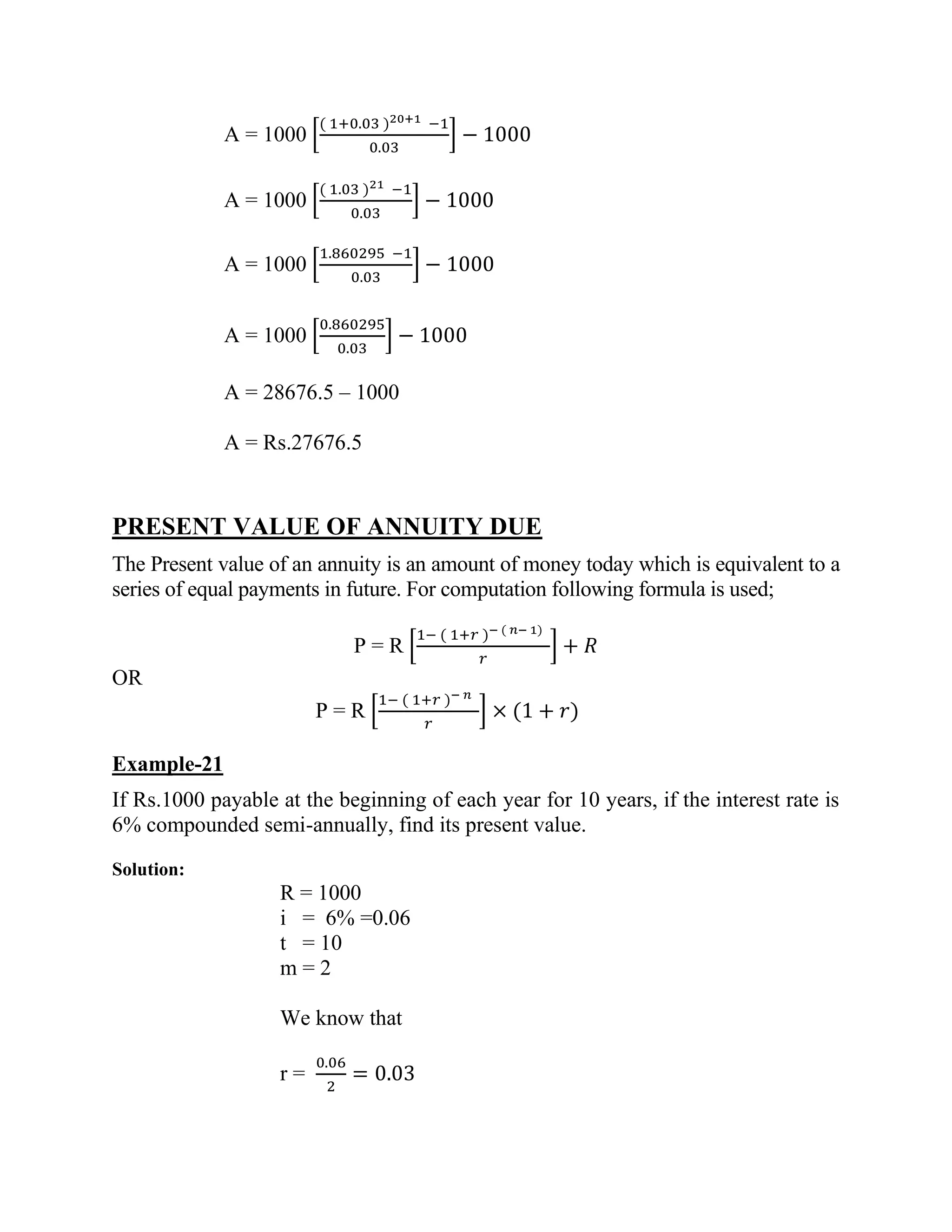 Ordinary annuity and annuity due | PDF