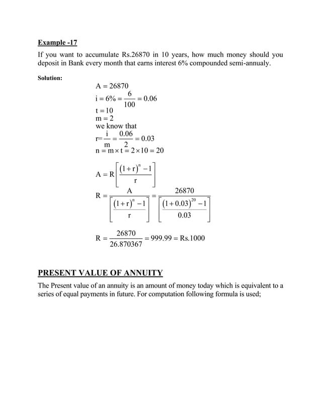 Ordinary annuity and annuity due | PDF