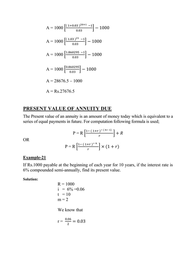 Ordinary annuity and annuity due | PDF