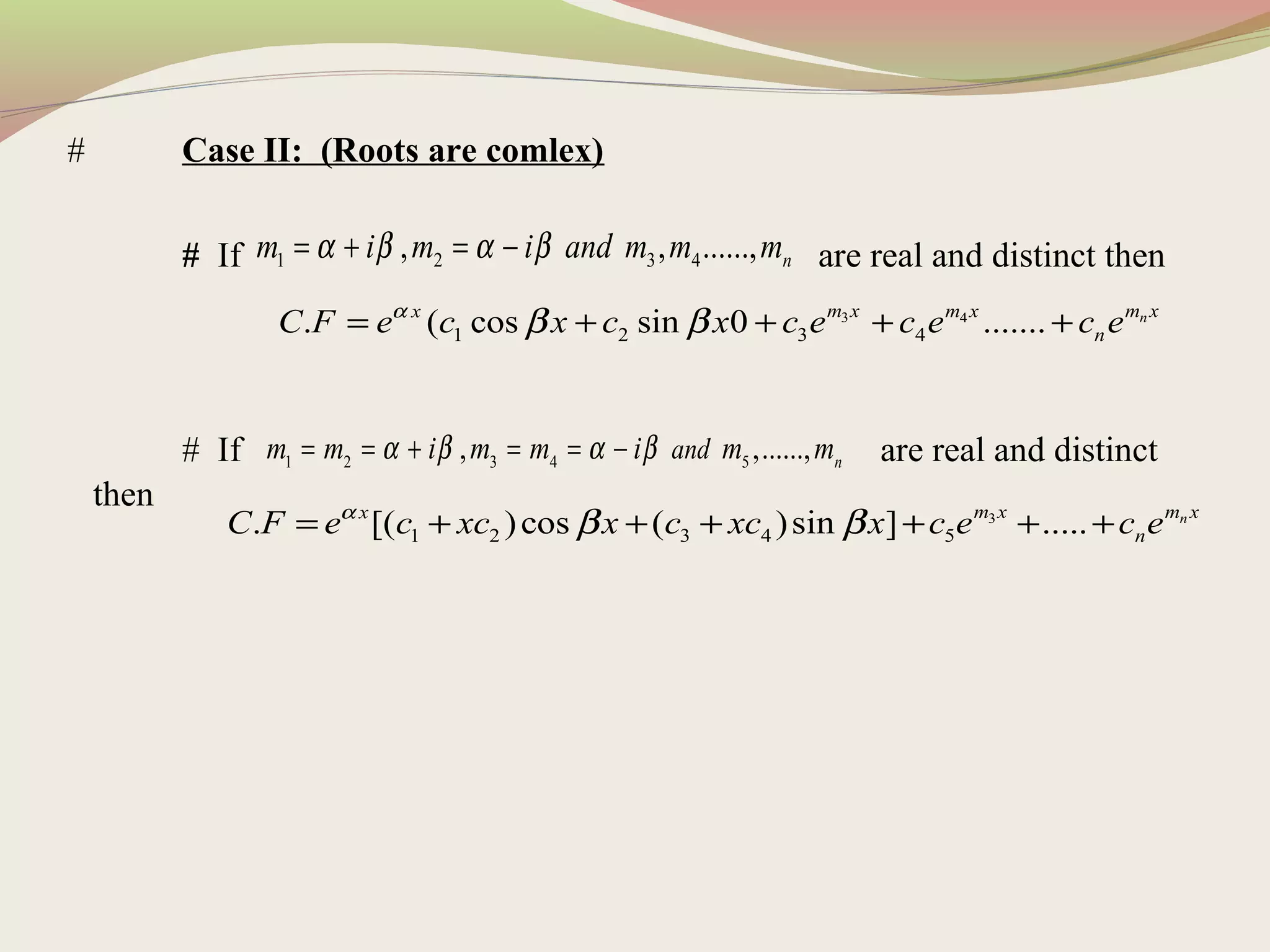 Linear differential equation with constant coefficient | PPT