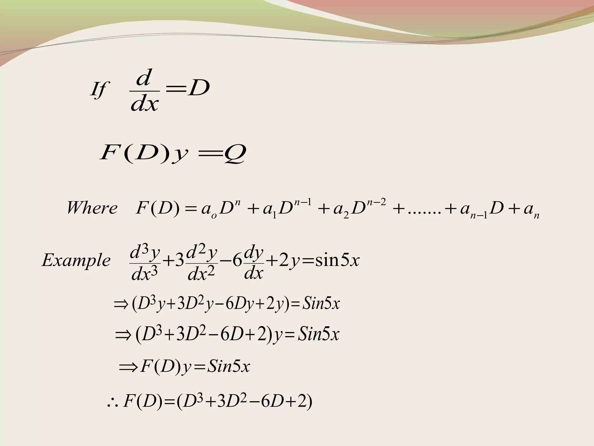 Linear differential equation with constant coefficient | PPT