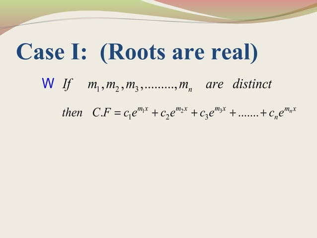 Linear Differential Equation With Constant Coefficient Ppt
